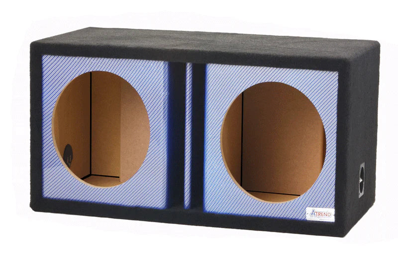 12DVR-Blue Carbon Fiber Atrend 12" Dual Subwoofer Ported Box (Unloaded ...
