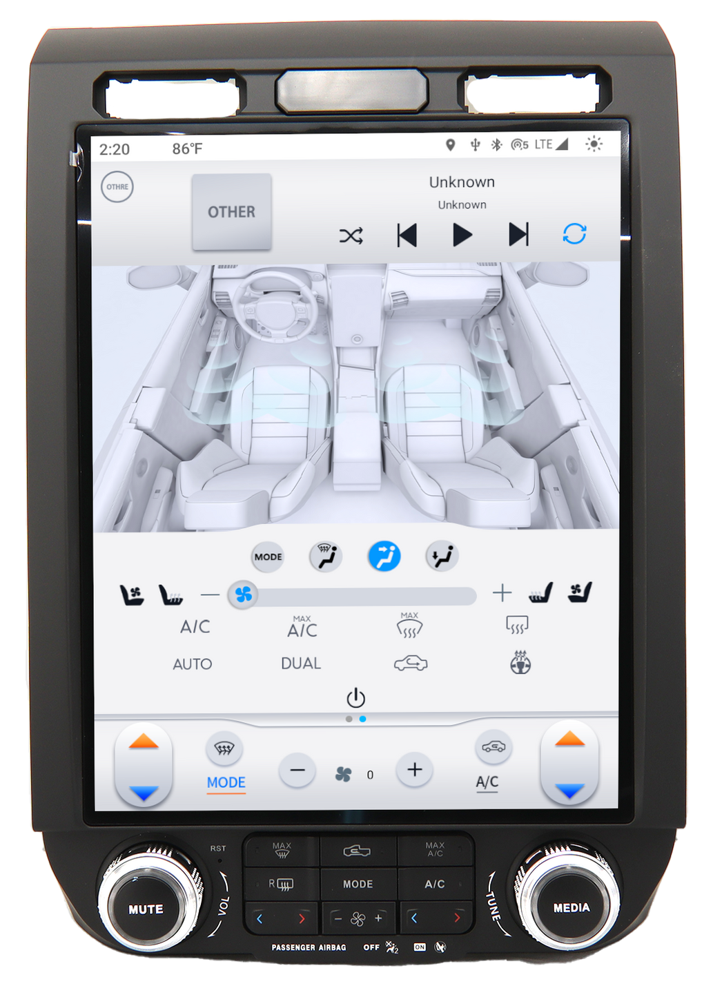 TS-FDPU12-1AK-6H Linkswell Gen VI T-Style 12.1" Tablet Radio w/ Climate ...
