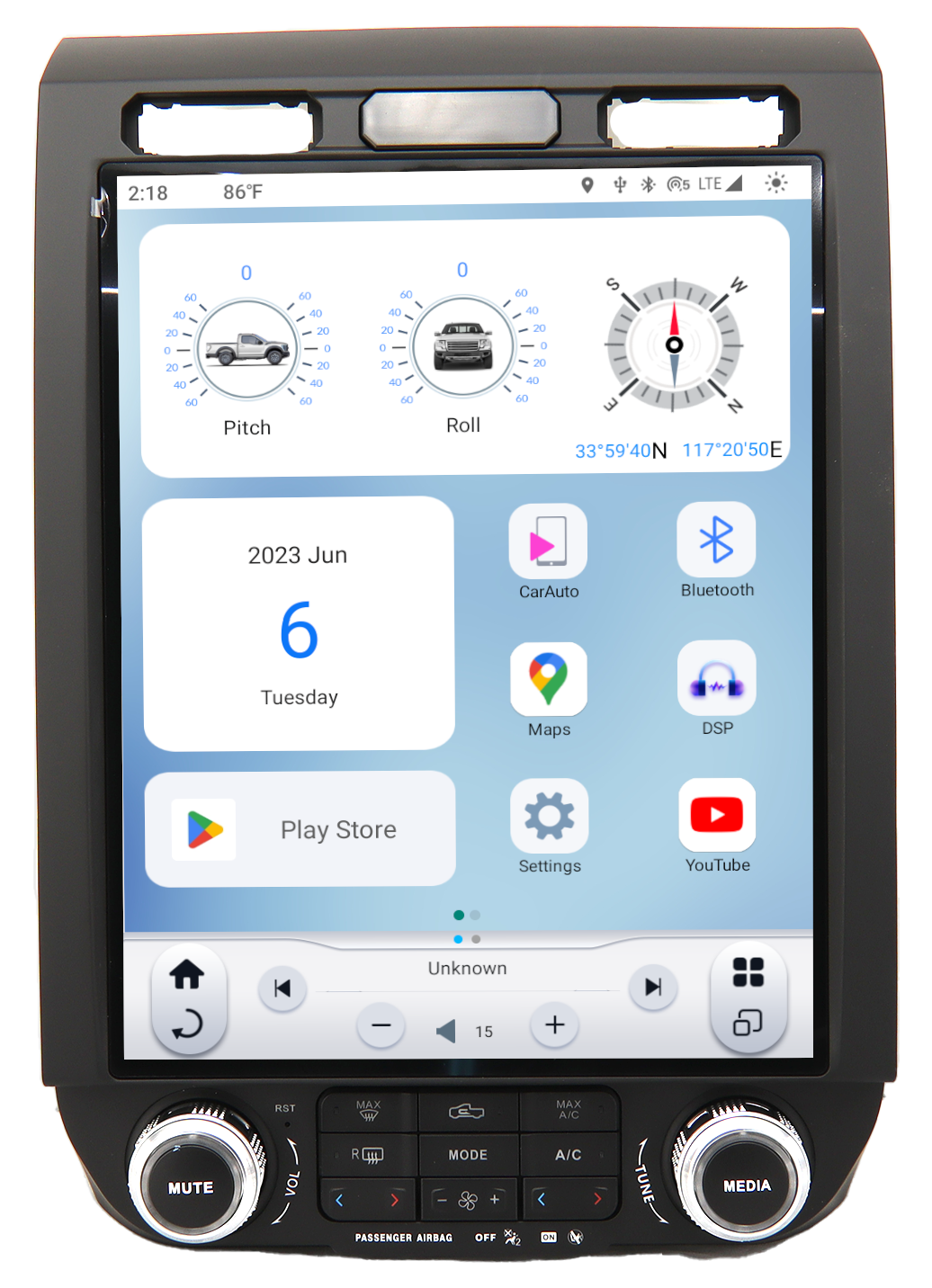 TS-FDPU12-1AK-6H Linkswell Gen VI T-Style 12.1" Tablet Radio w/ Climate ...